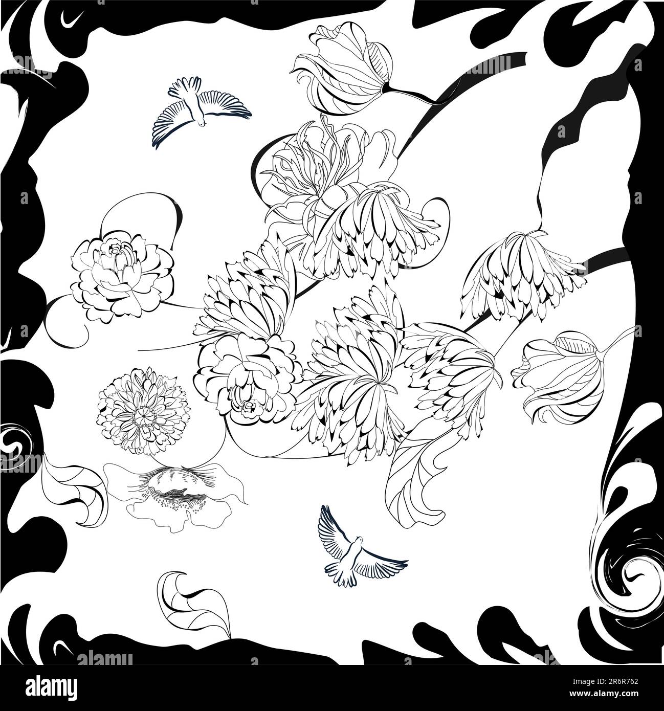 Futuristic flowers Stock Vector Images - Alamy