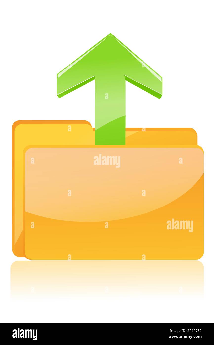 illustration of file sign with arrow on white background Stock Vector ...