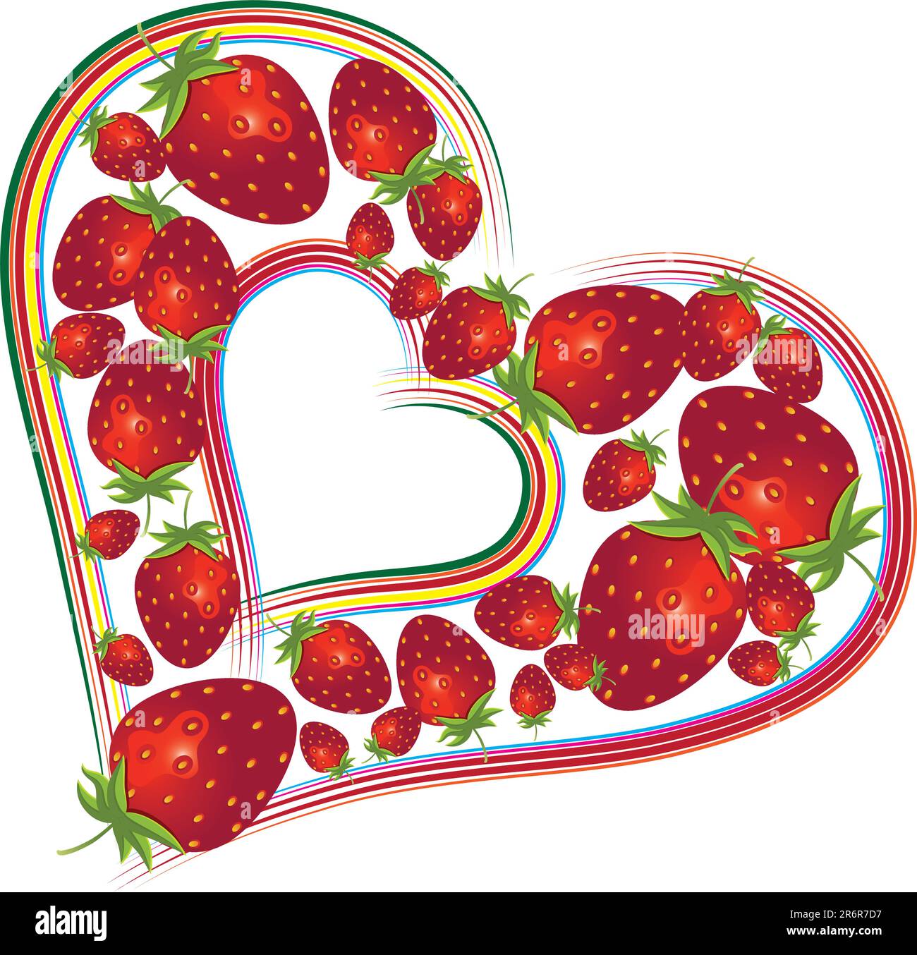 Valentines Day background with hearts, strawberries, element for design ...