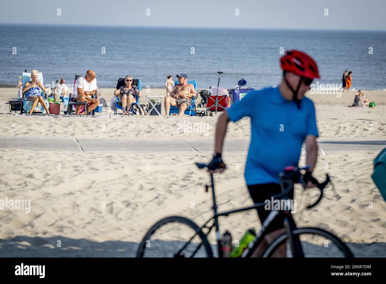 HOEK VAN HOLLAND - Bathers on the beach of Hoek van Holland. There are ...