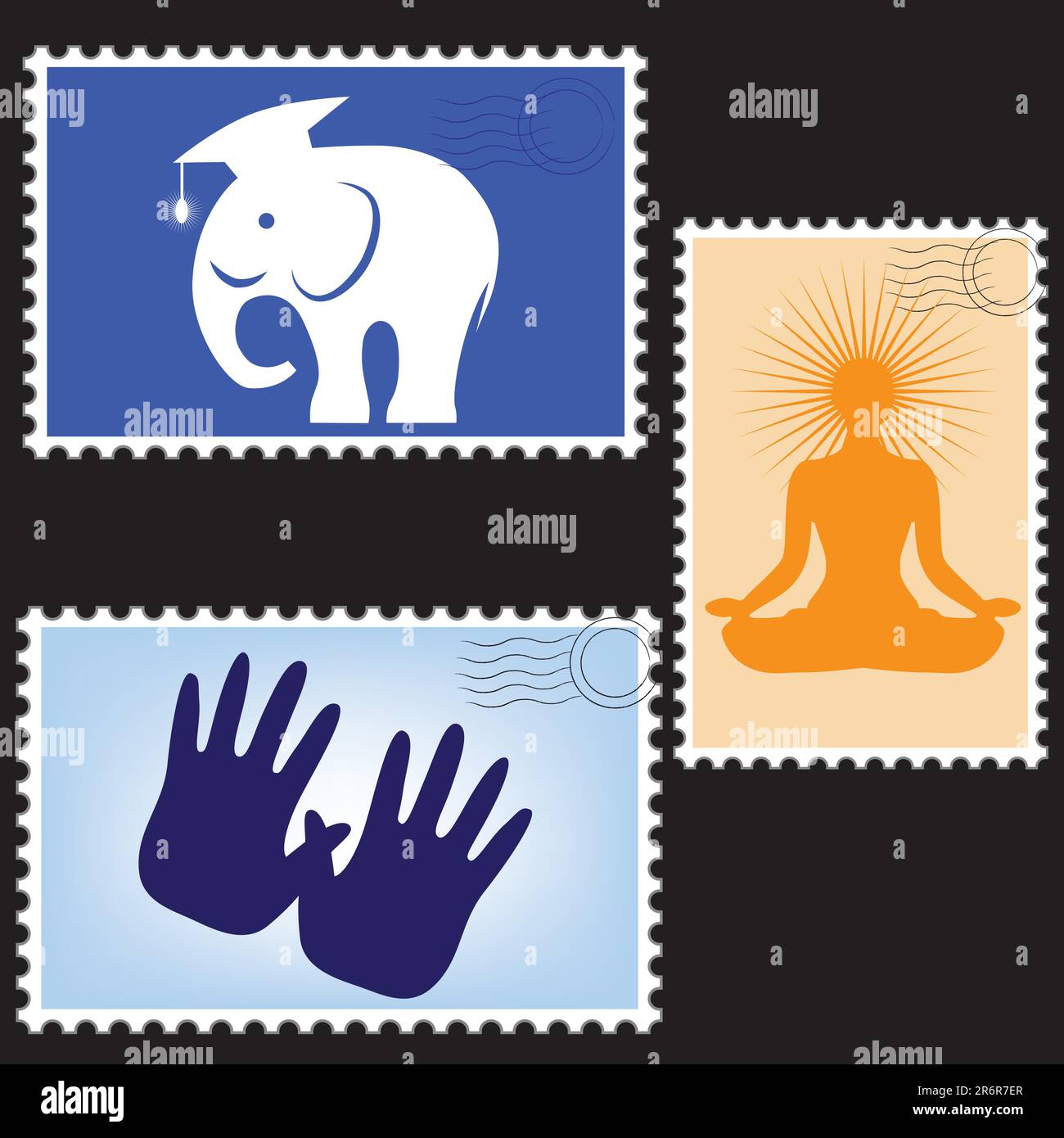 Postage stamps india Stock Vector Images - Alamy