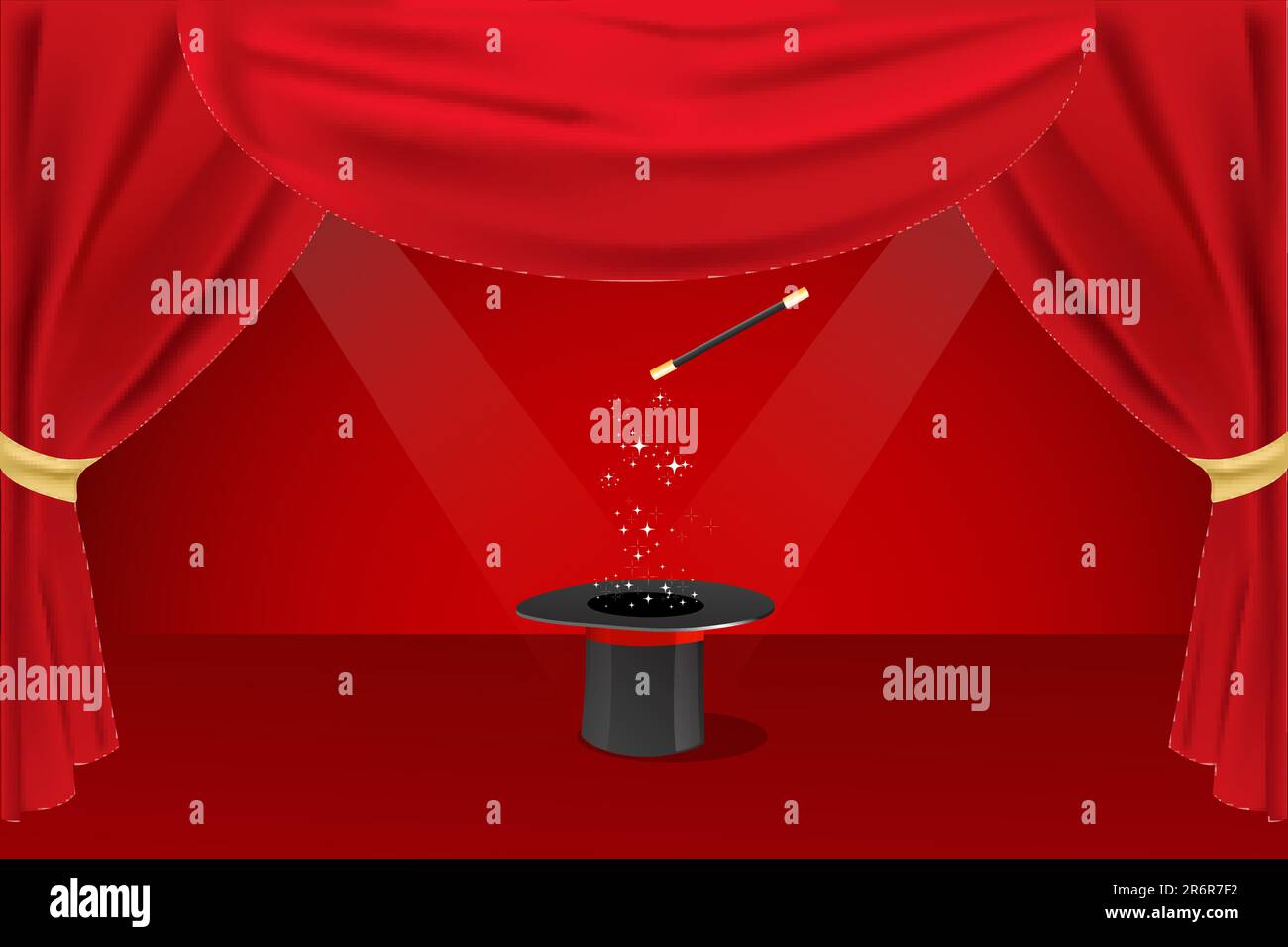 Magic act on stage Stock Vector Images - Alamy