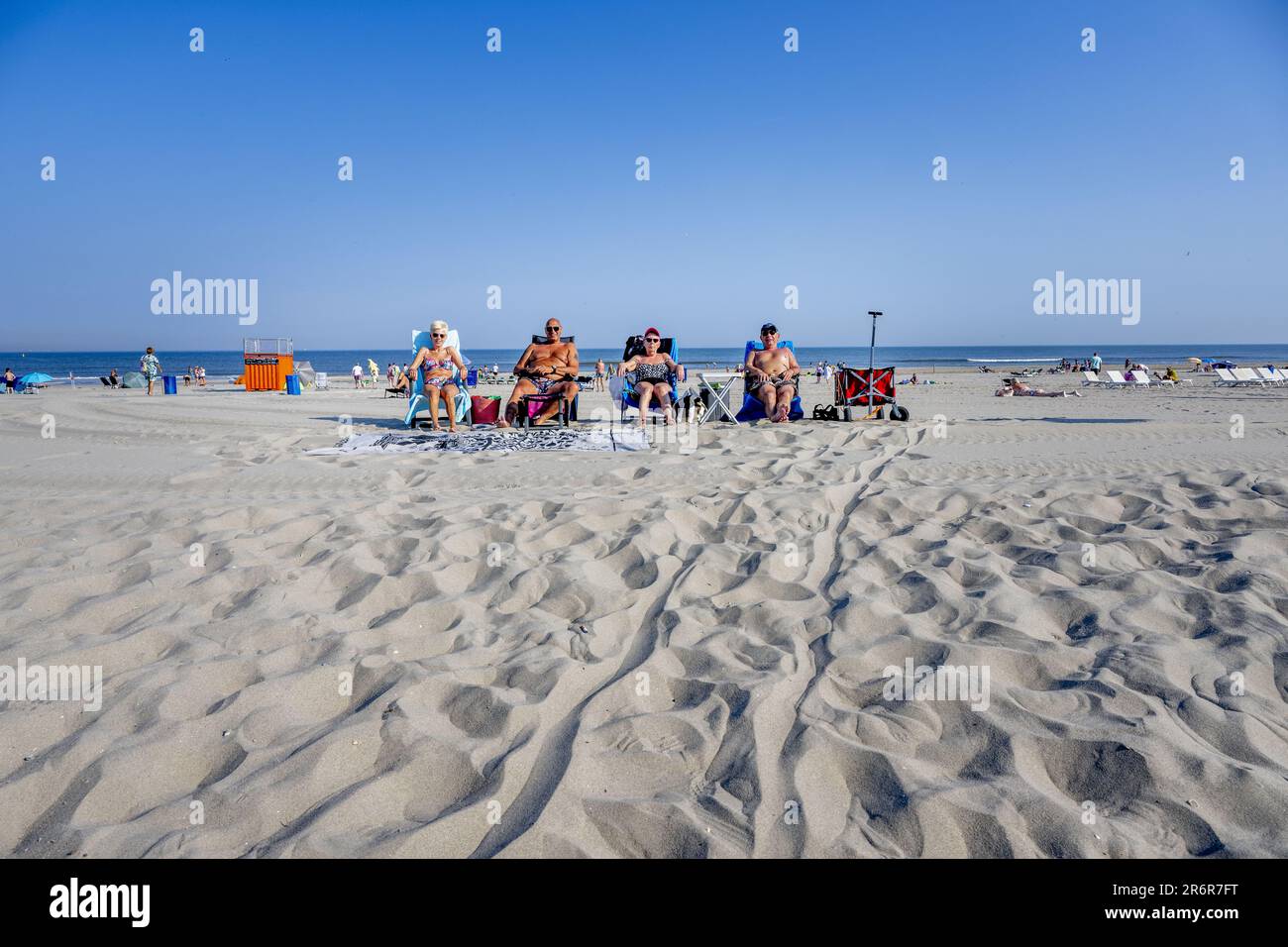 HOEK VAN HOLLAND - Bathers on the beach of Hoek van Holland. There are ...
