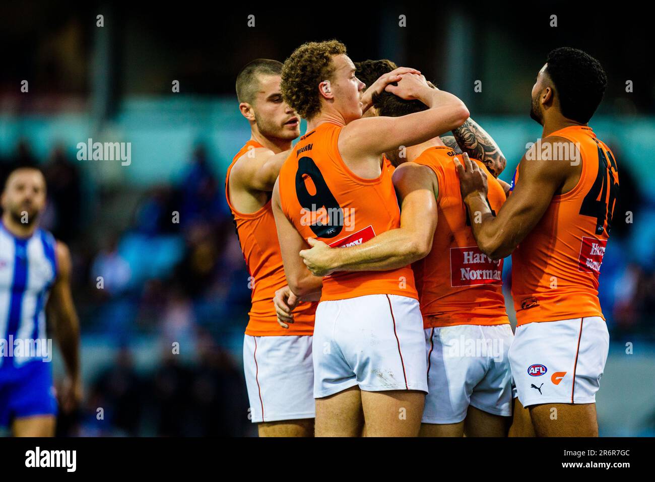 Hobart, Australia. 11th June, 2023. GWS Giants celebrate during the AFL ...