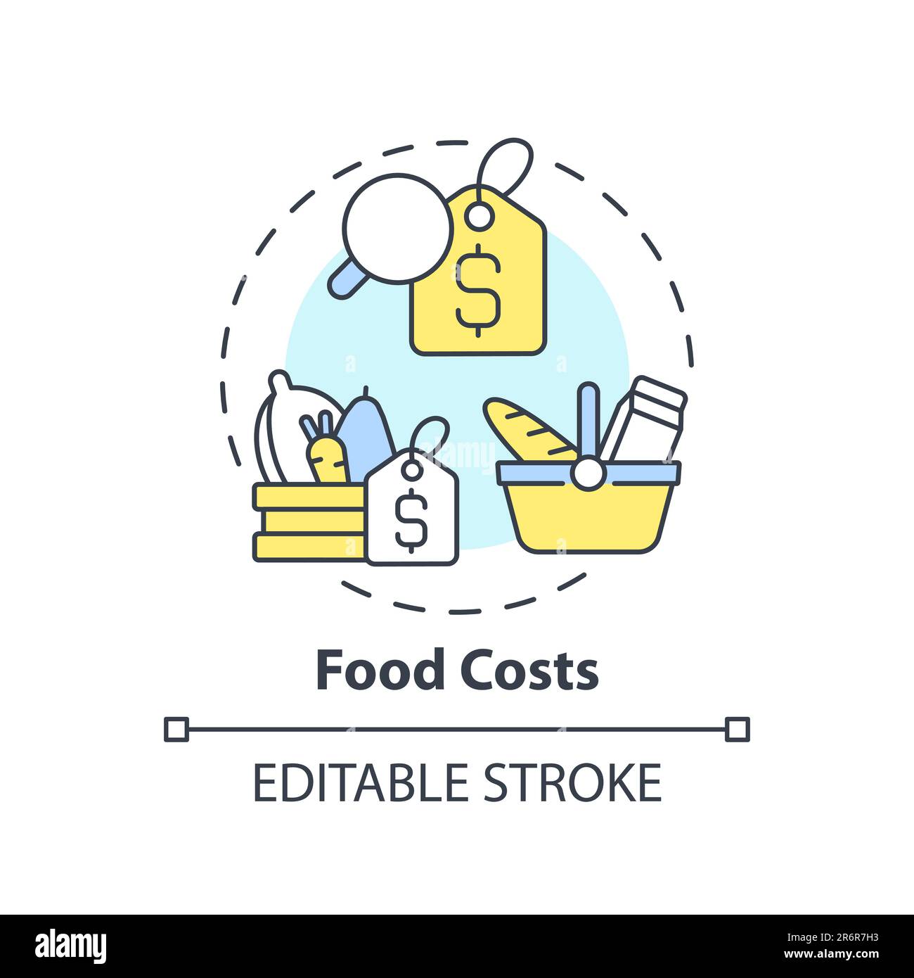 Food costs concept icon Stock Vector Image & Art - Alamy