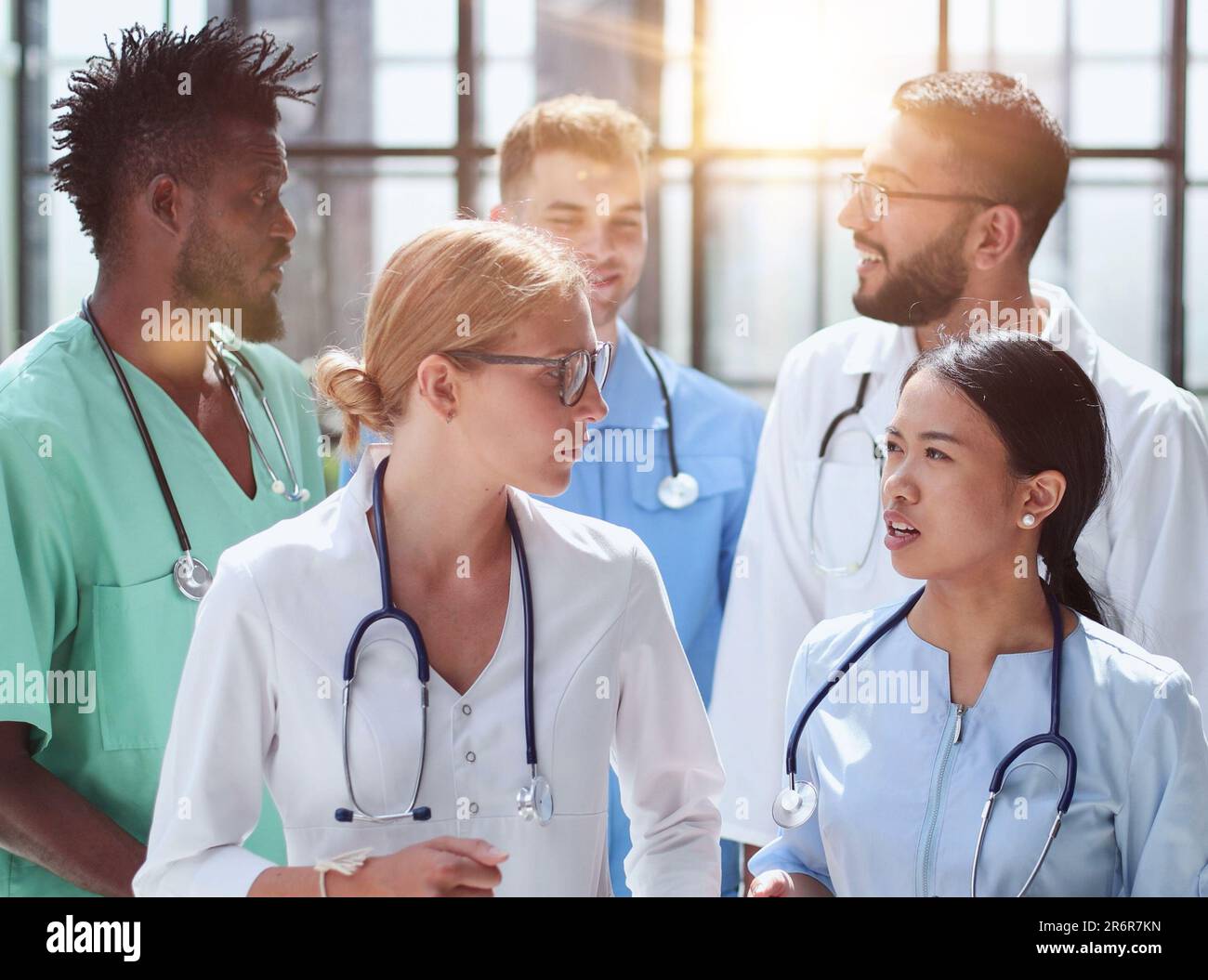 Portrait team professional doctors. The staff of the medical faculty ...
