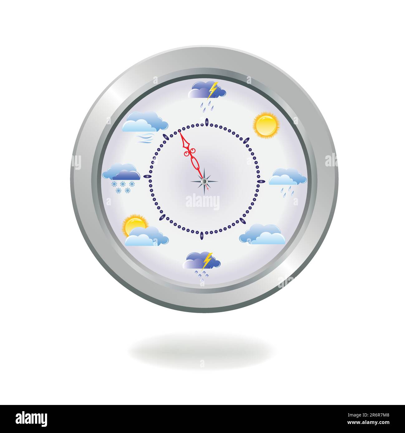 Vector illustration of a clock with weather icons Stock Vector Image ...