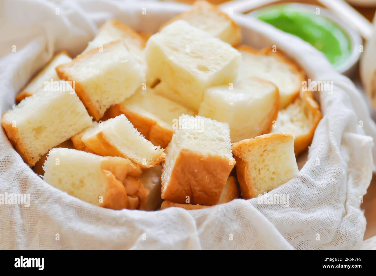 cut bread or steamed bread, steamed bun in the basket Stock Photo - Alamy