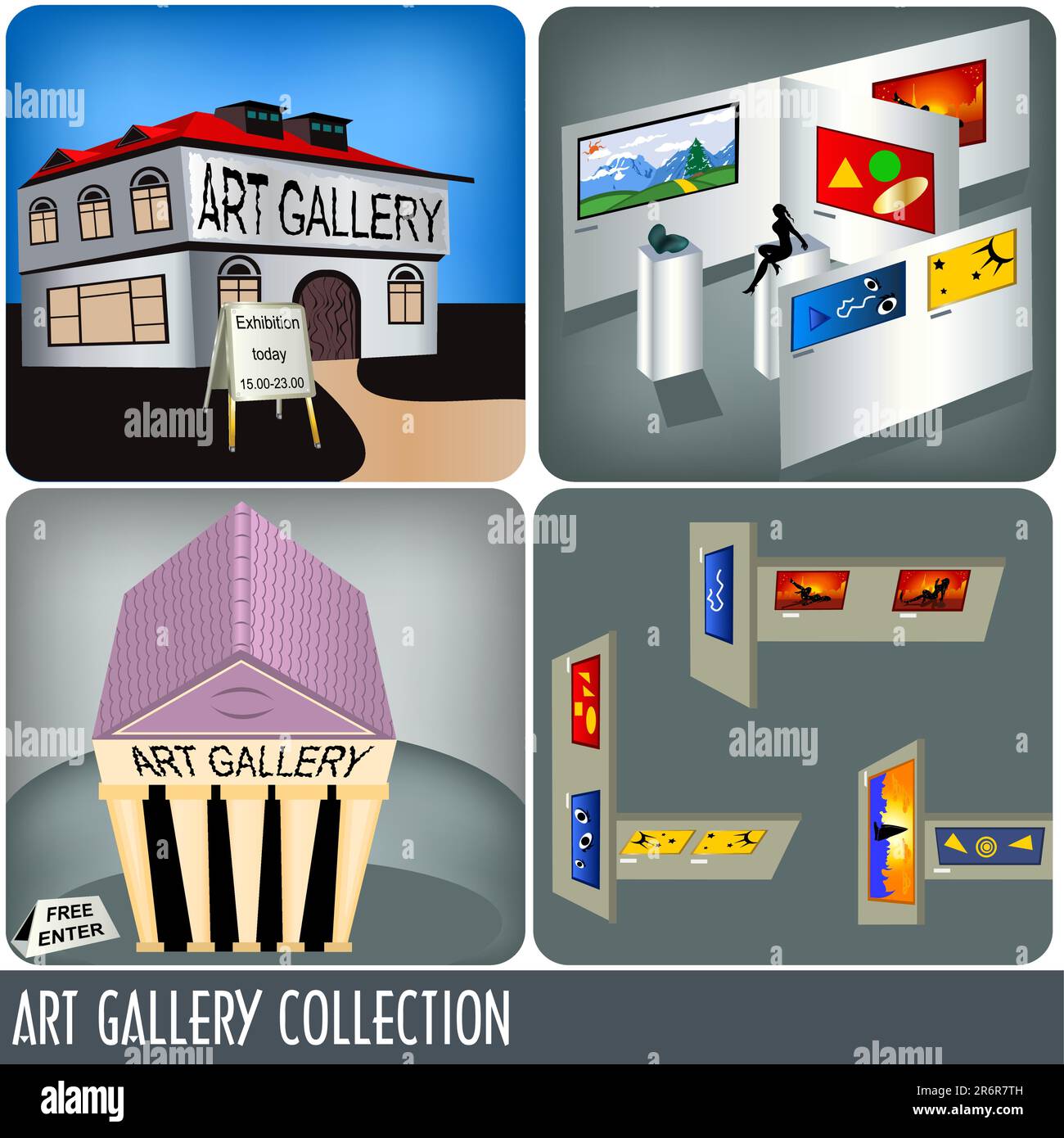 Traditional gallery scene Stock Vector Images - Alamy