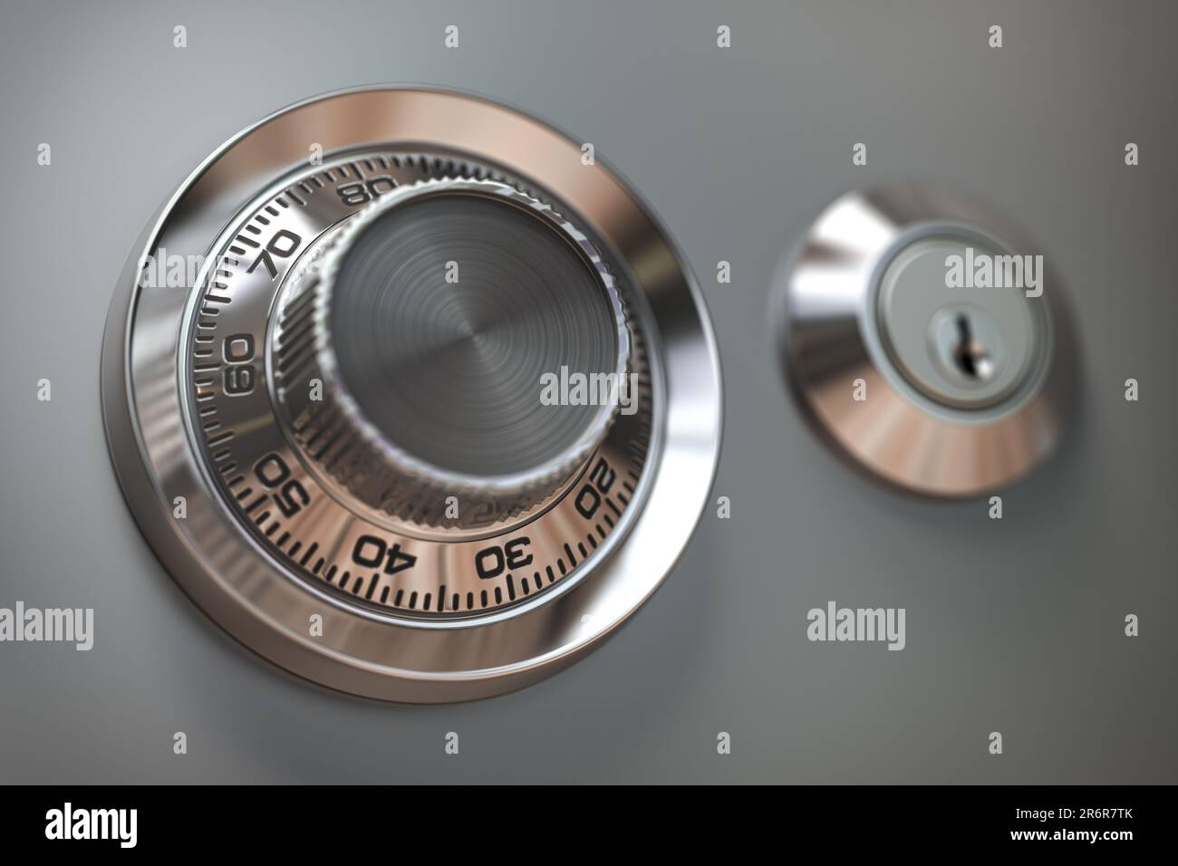 Safe combination lock wheel with space for text. 3d illustration Stock ...