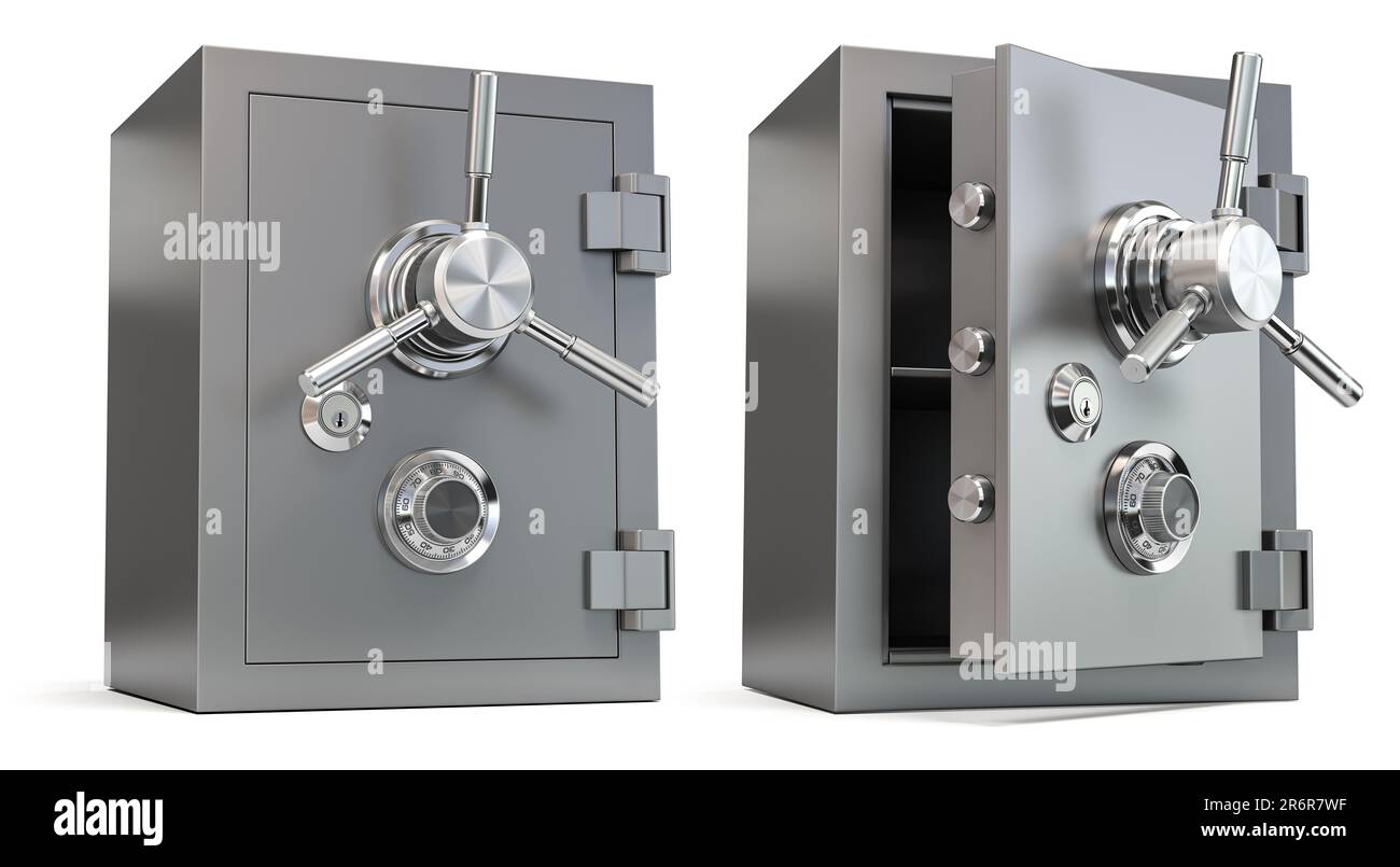 Bank vault safe isolated on white. Security and protection. 3d ...