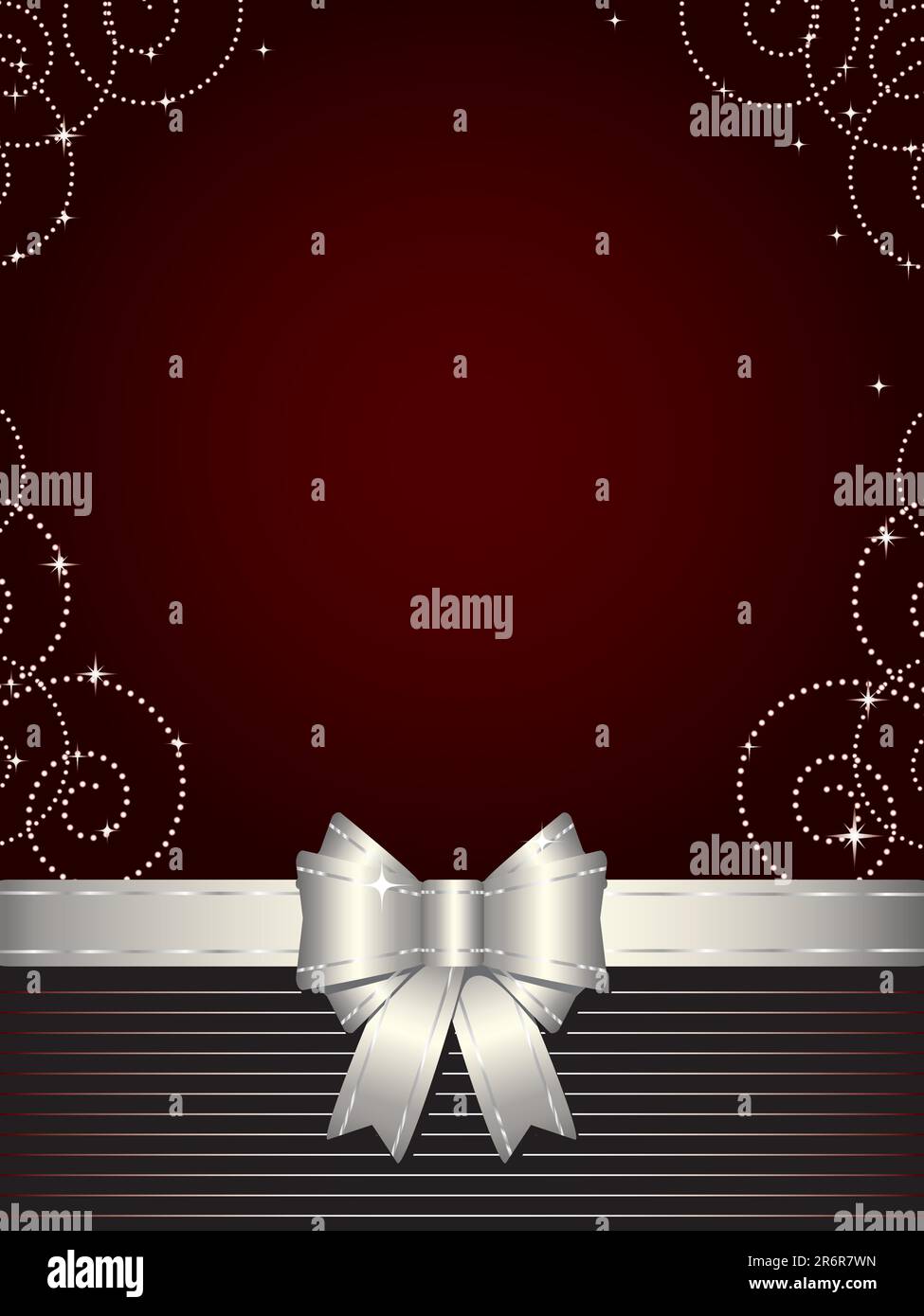 Elegant design background with shiny decoration and silver bow Stock ...