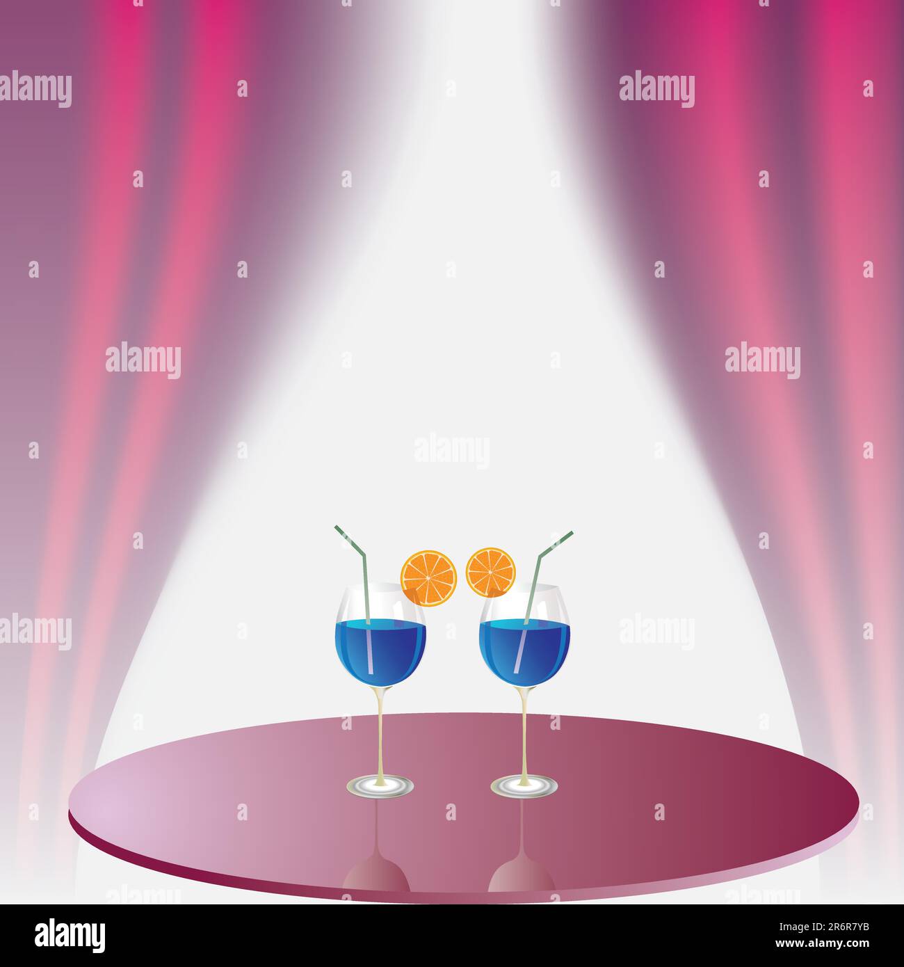 Two glasses on yellow Stock Vector Images - Alamy