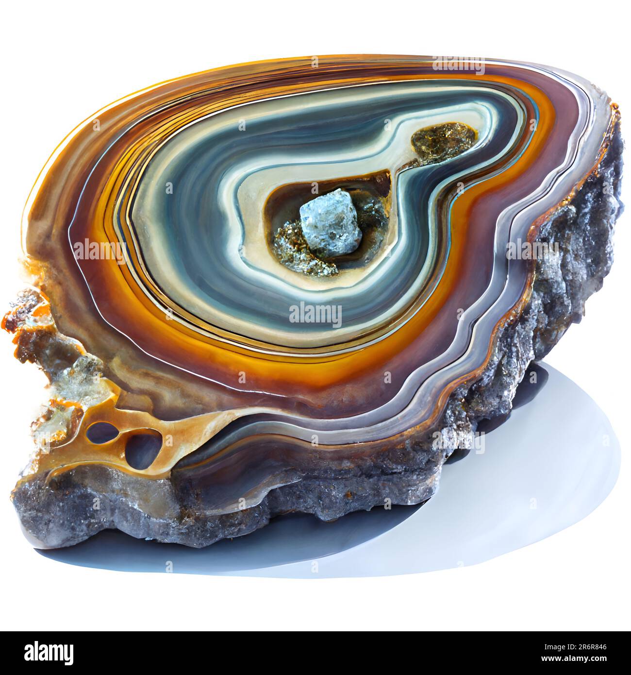 A stunning and vibrant agate rock with intricate details against a ...