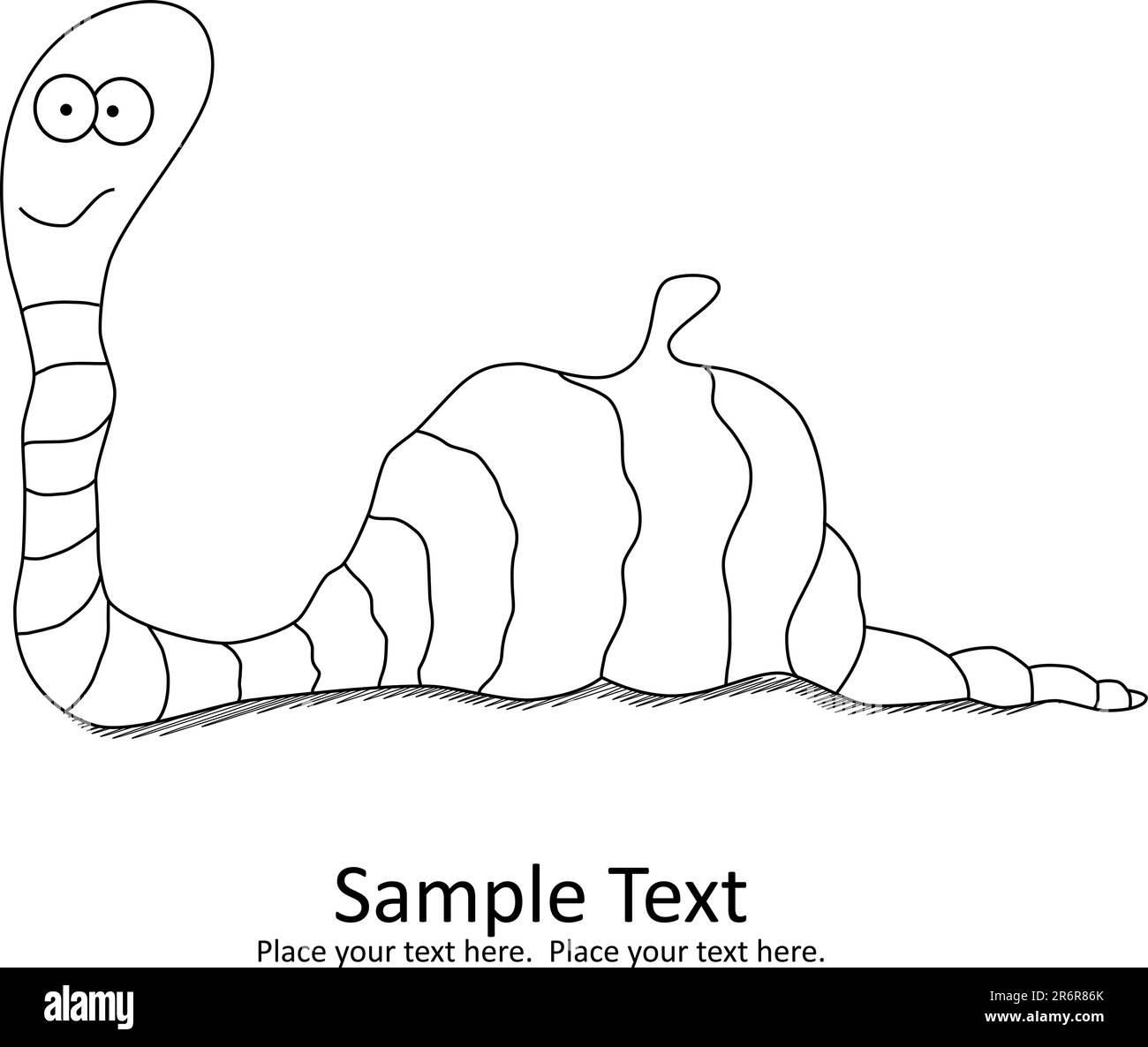 Vector picture of funny worm ate apple Stock Vector Image & Art - Alamy
