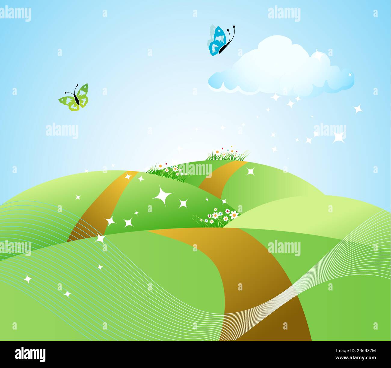 Lush green trail Stock Vector Images - Alamy