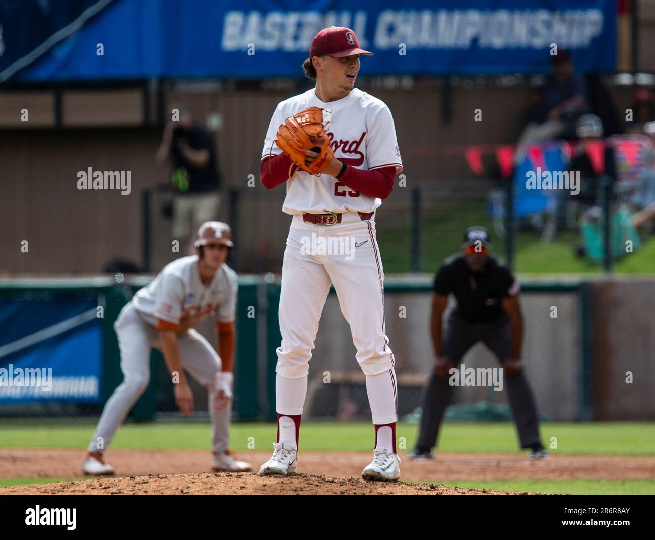 June 10 2023 Palo Alto CA U.S.A. Stanford starting pitcher Joey Dixon ...