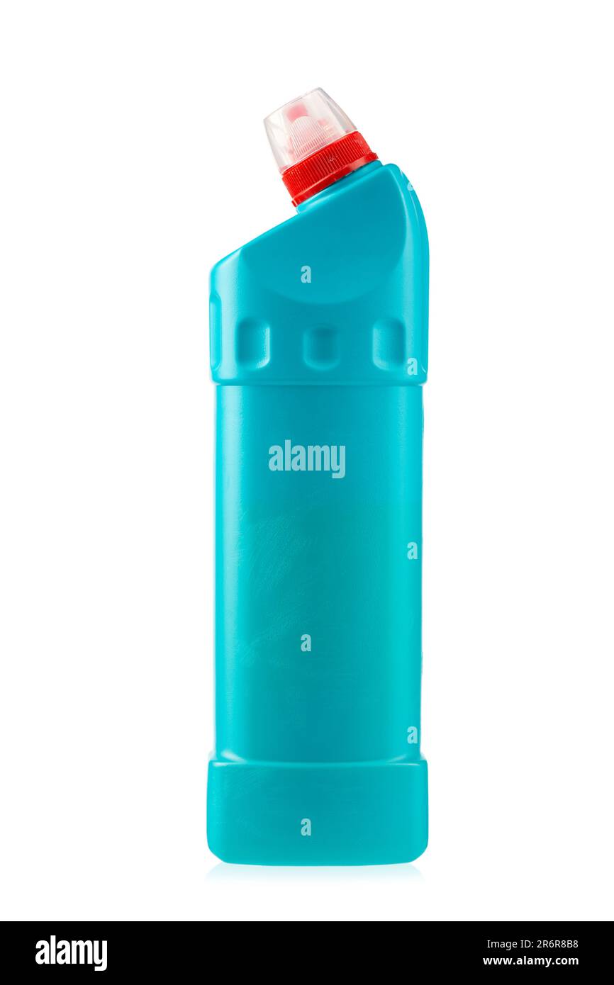Blue plastic bottle for detergent. Isolated on white background. File ...