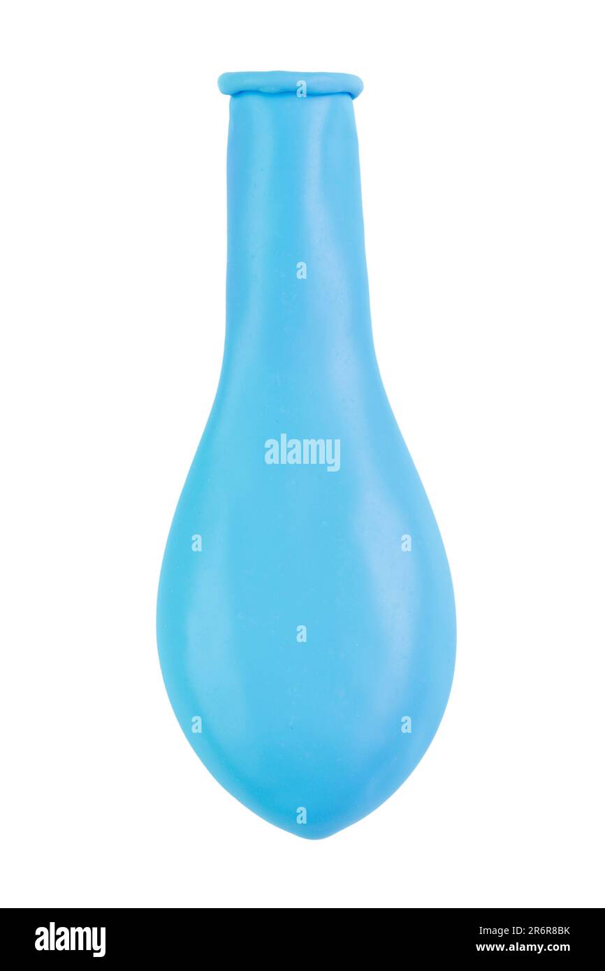 Blue balloon without air. New colorful balloon isolated on white ...