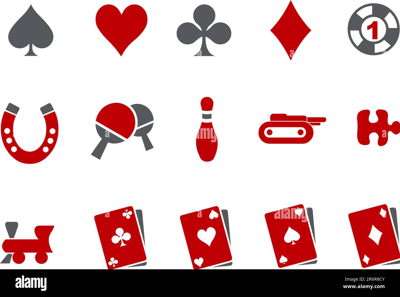 Vector icons pack - Red Series, game collection Stock Vector Image ...