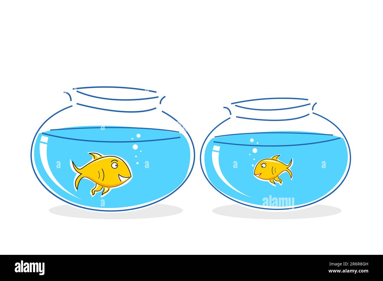 illustration of fish in tank on white background Stock Vector Image ...