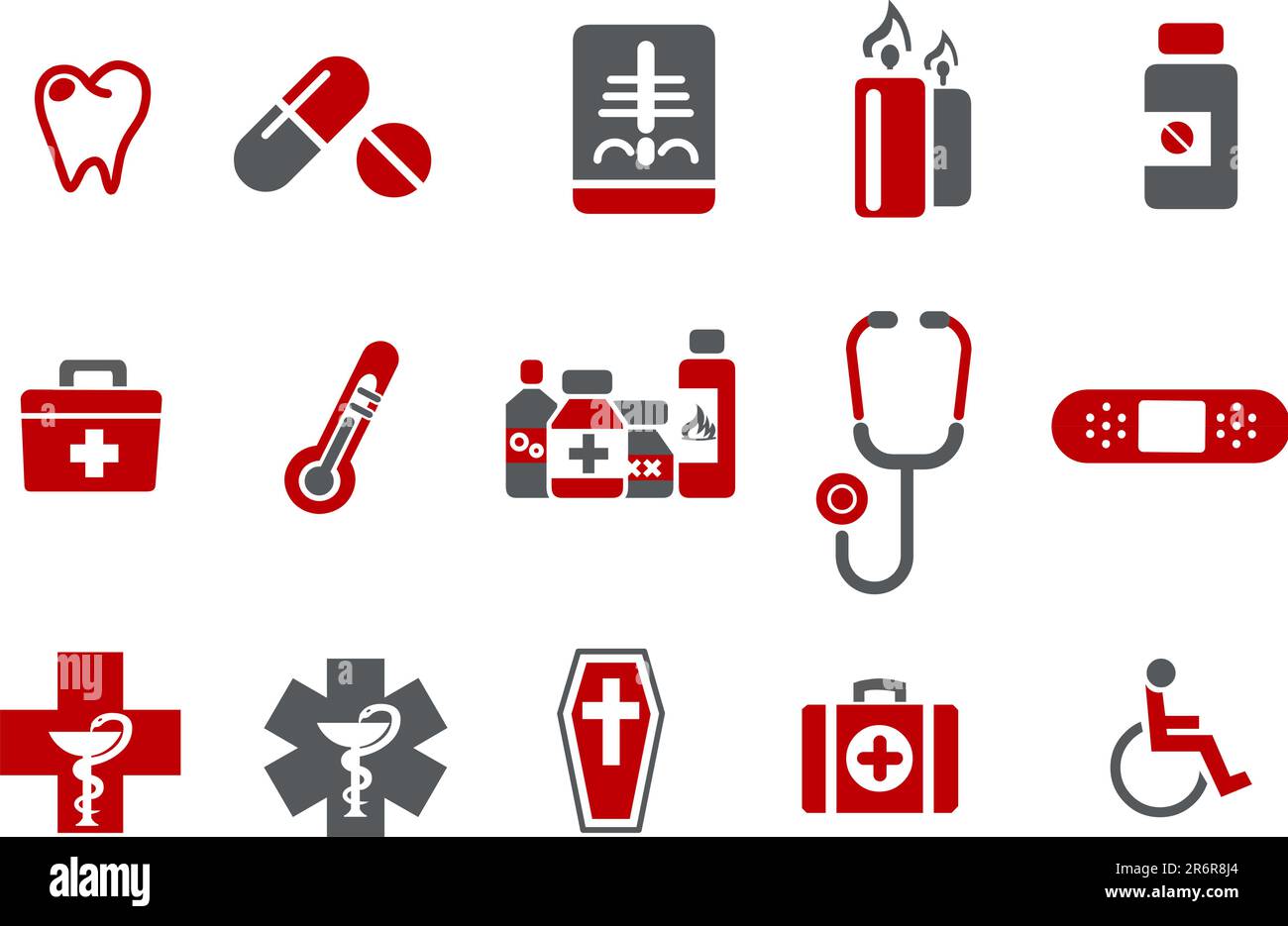 Vector icons pack - Red Series, health collection Stock Vector Image ...
