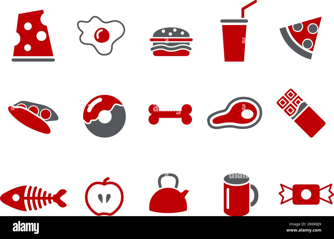 Vector icons pack - Red Series, food collection Stock Vector Image ...