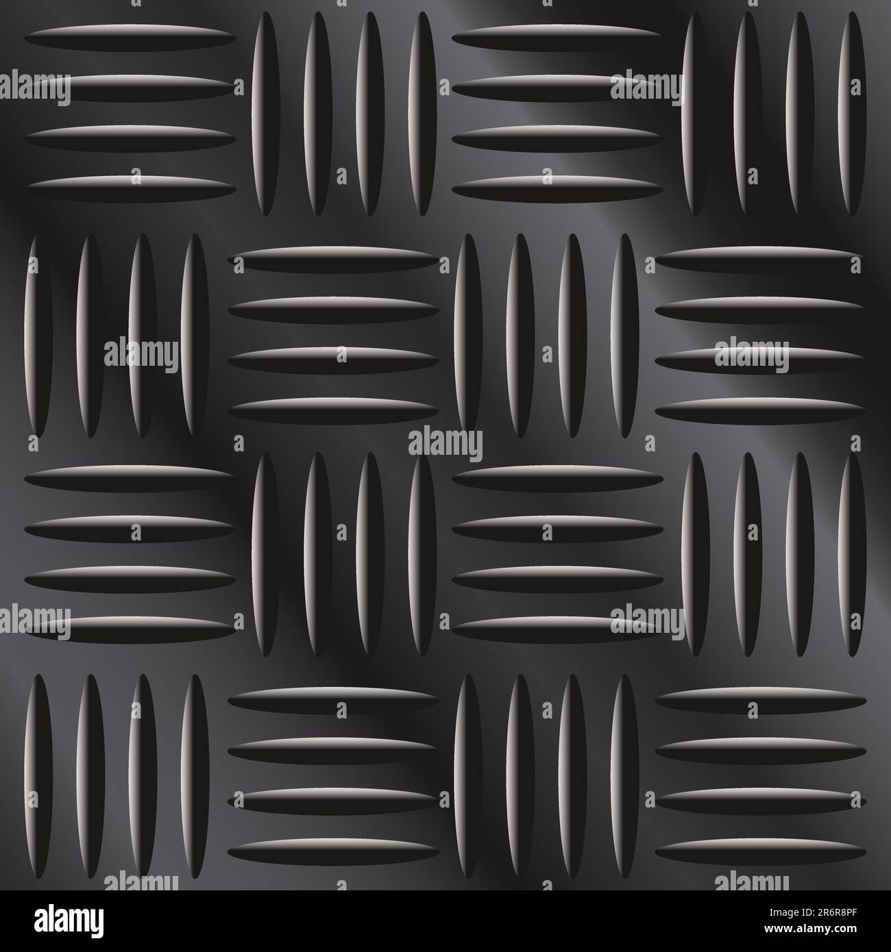 Vector illustration of dark metal large cross hatch tread background ...
