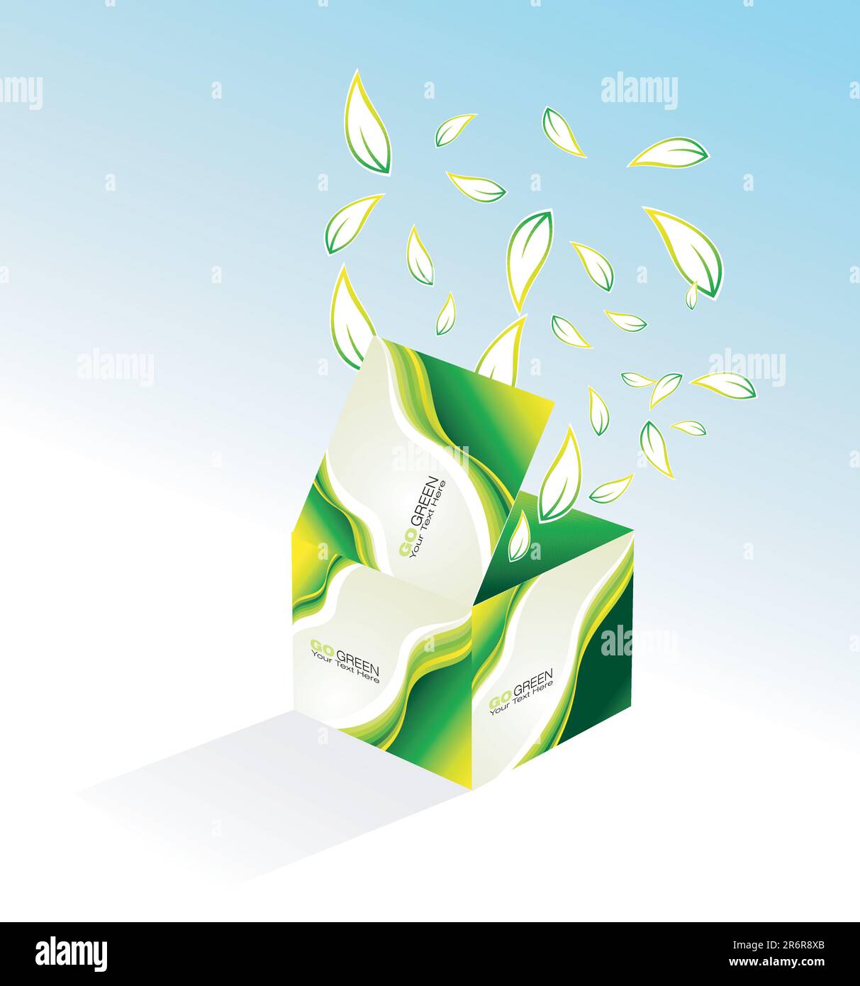 Environmental and recycle box with flying leaves Stock Vector Image ...