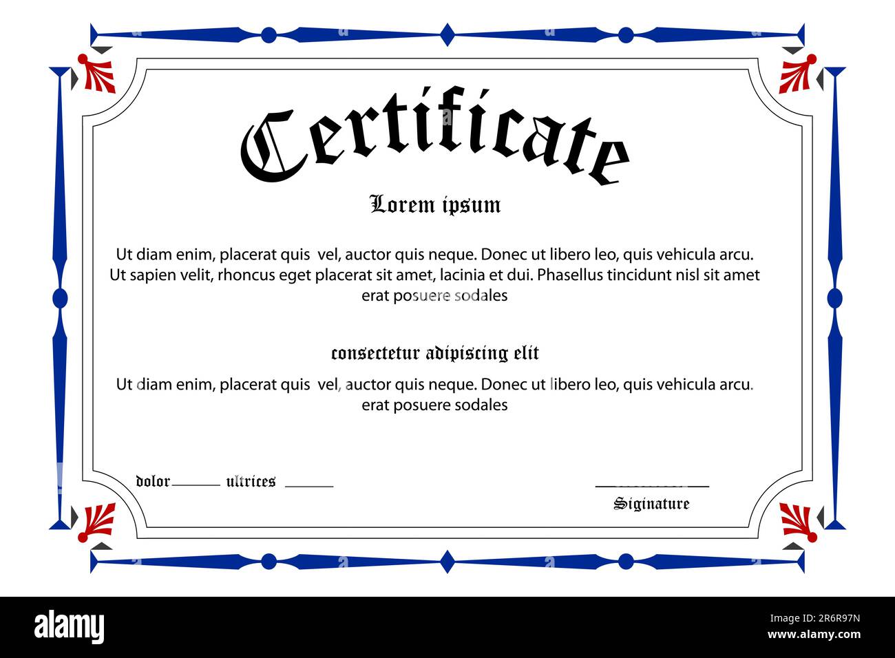 illustration of education certificate on white background Stock Vector ...