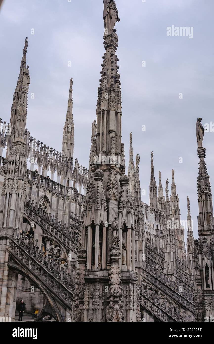 The majestic Duomo di Milano Grand Cathedral with intricate ...