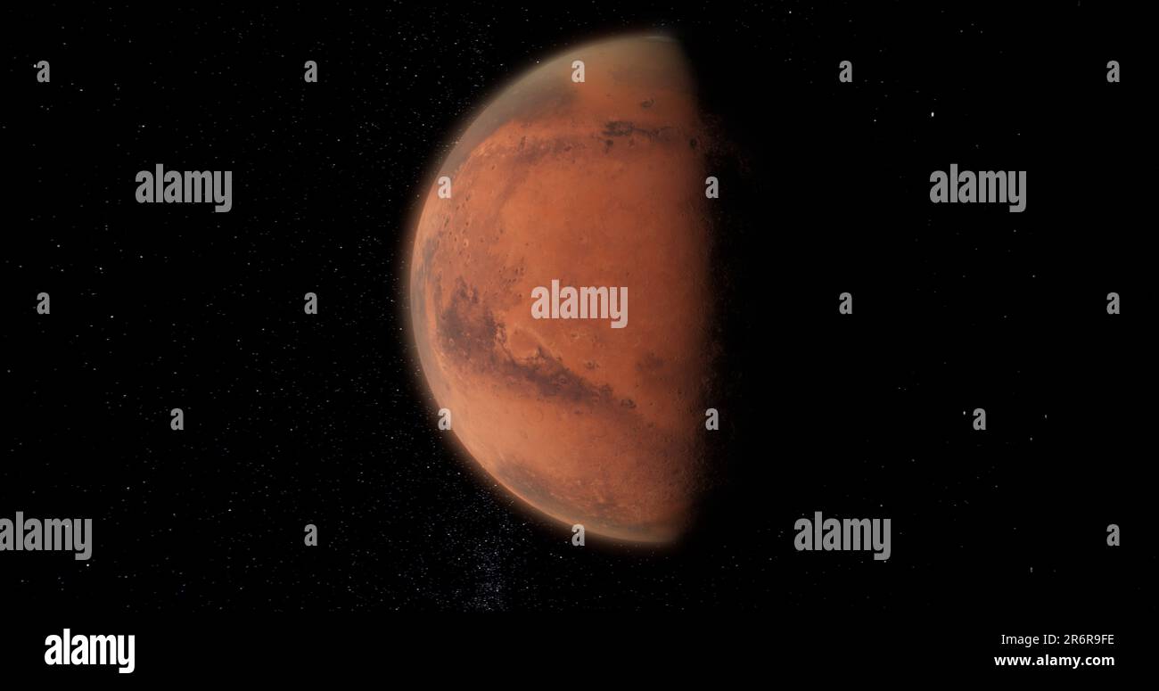 Planet Mars on the starry sky background. Solar system Stock Photo - Alamy