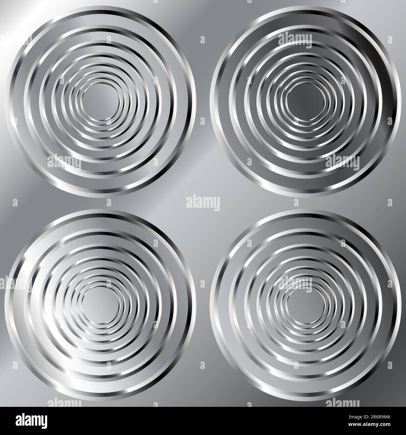 Vector illustration of stainless metal tiered large circle pattern ...