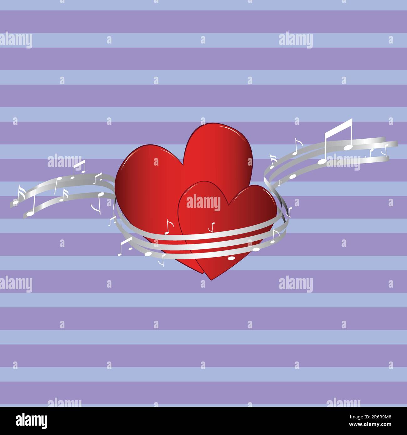 Valentine background, music & romance vector illustration Stock Vector ...