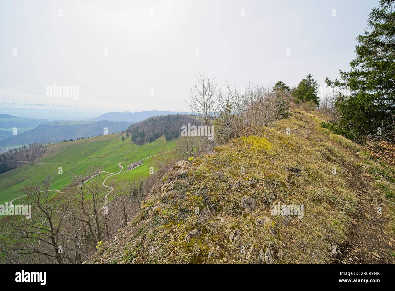 ridge hike on the vogelberg in the canton of solothurn in switzerland ...