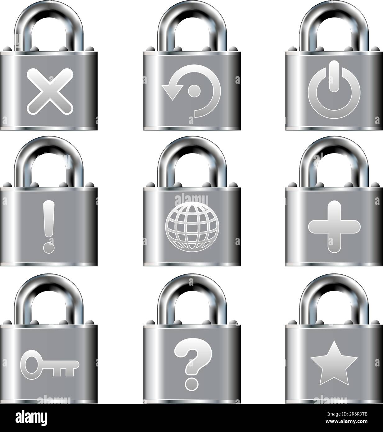 Computer desktop icons on secure vector lock button set Stock Vector Image & Art - Alamy