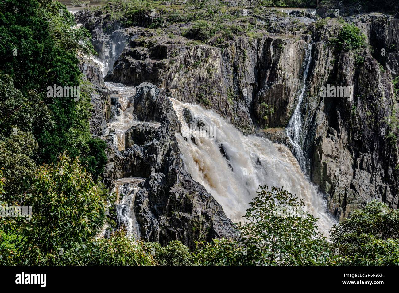 A telephoto shot of the water thundering down the falls near Kuranda ...