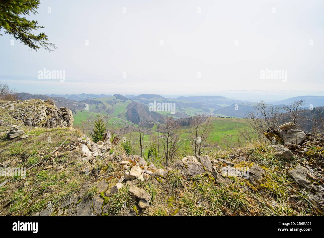 ridge hike on the vogelberg in the canton of solothurn in switzerland ...