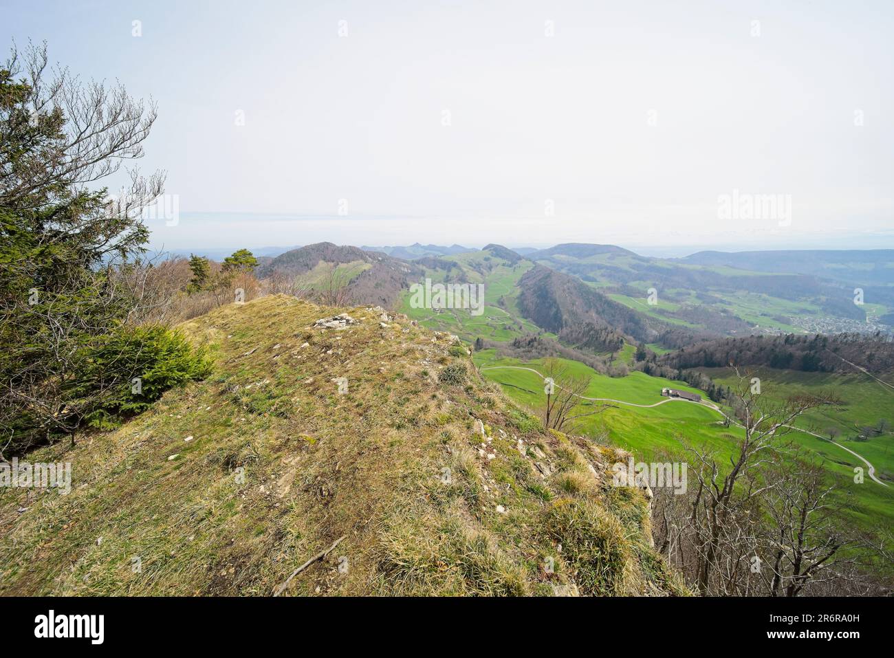 ridge hike on the vogelberg in the canton of solothurn in switzerland ...