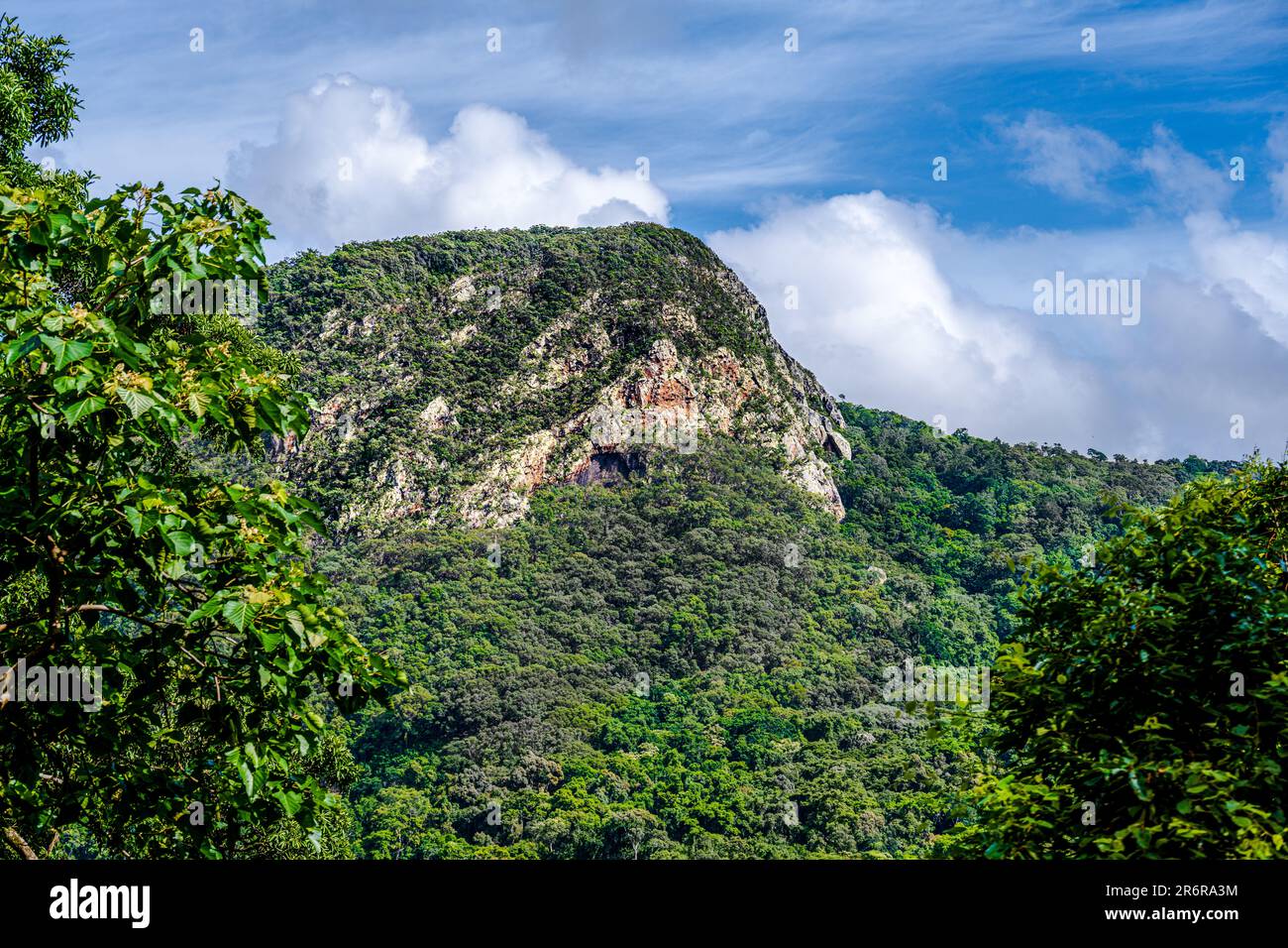 View of a Mountain Range and a Peak from the Kuranda Scenic Train Stock ...