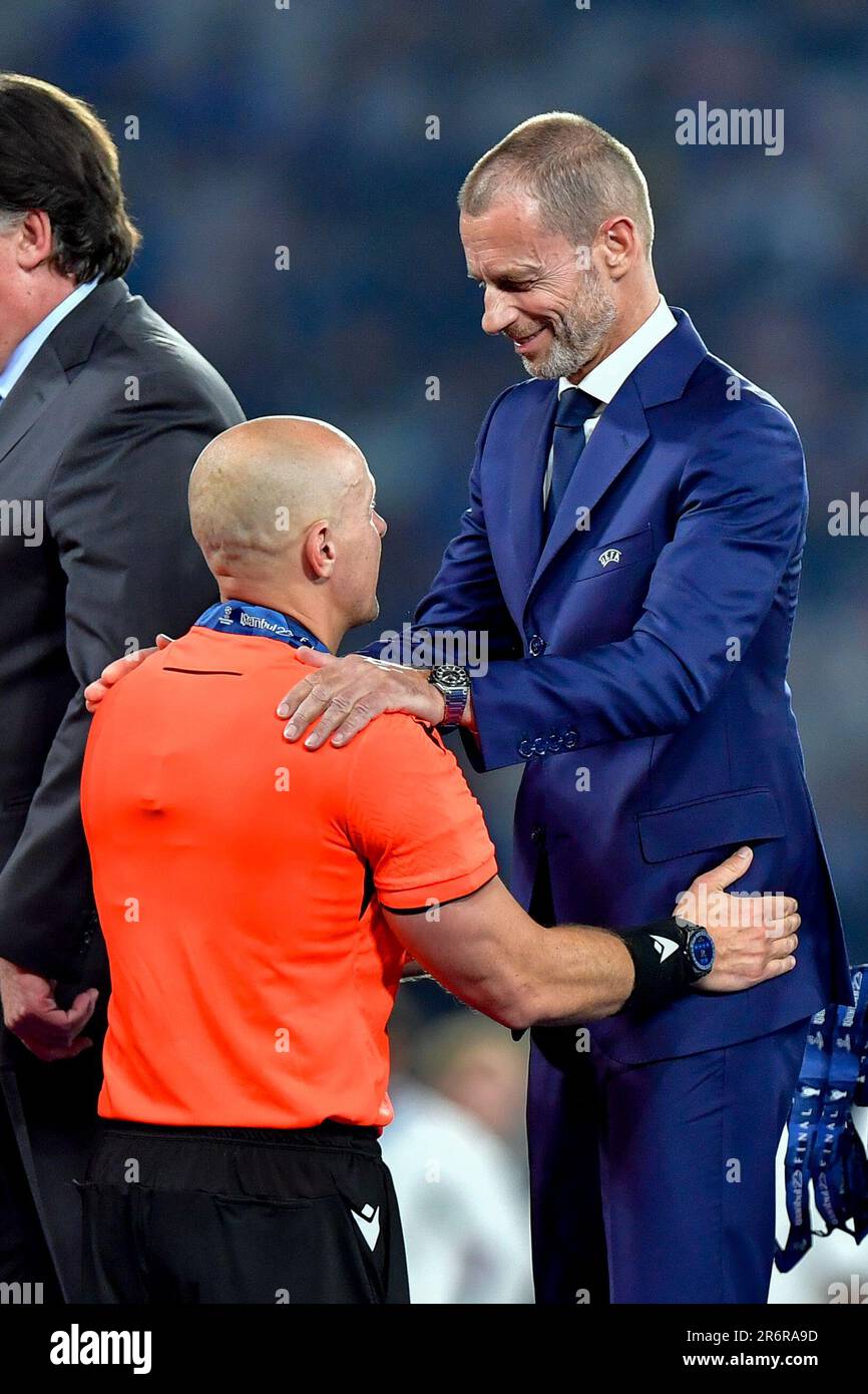 Istanbul, Turkey. 10th June, 2023. Referee Szymon Marciniak seen with ...