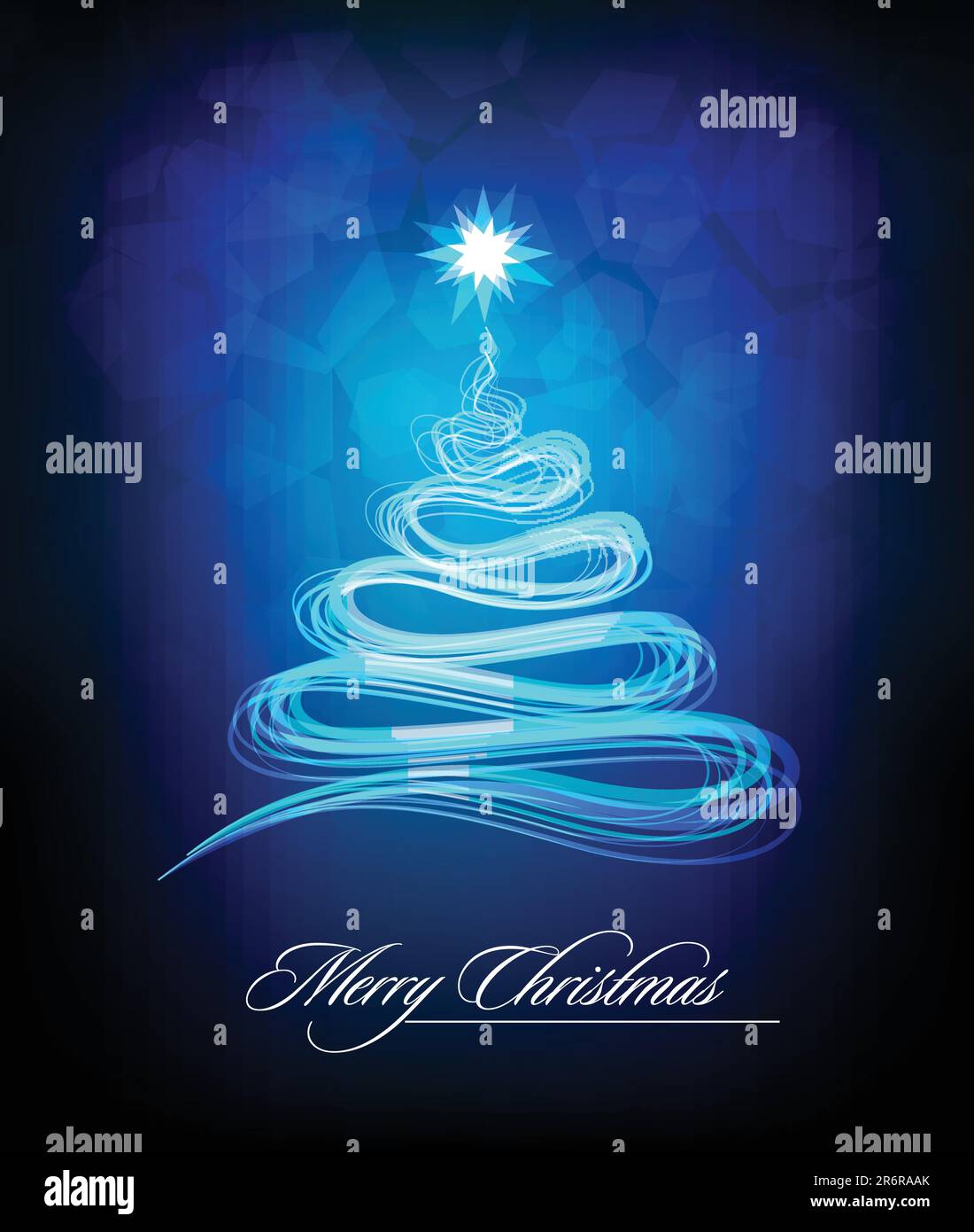 Christmas Tree made of Abstract Brush Lines | Greeting Card Background ...