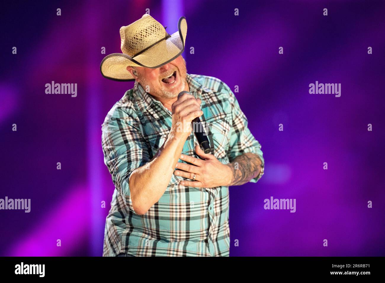 Nashville, USA. 10th June, 2023. Tracy Lawrence performs on stage at ...