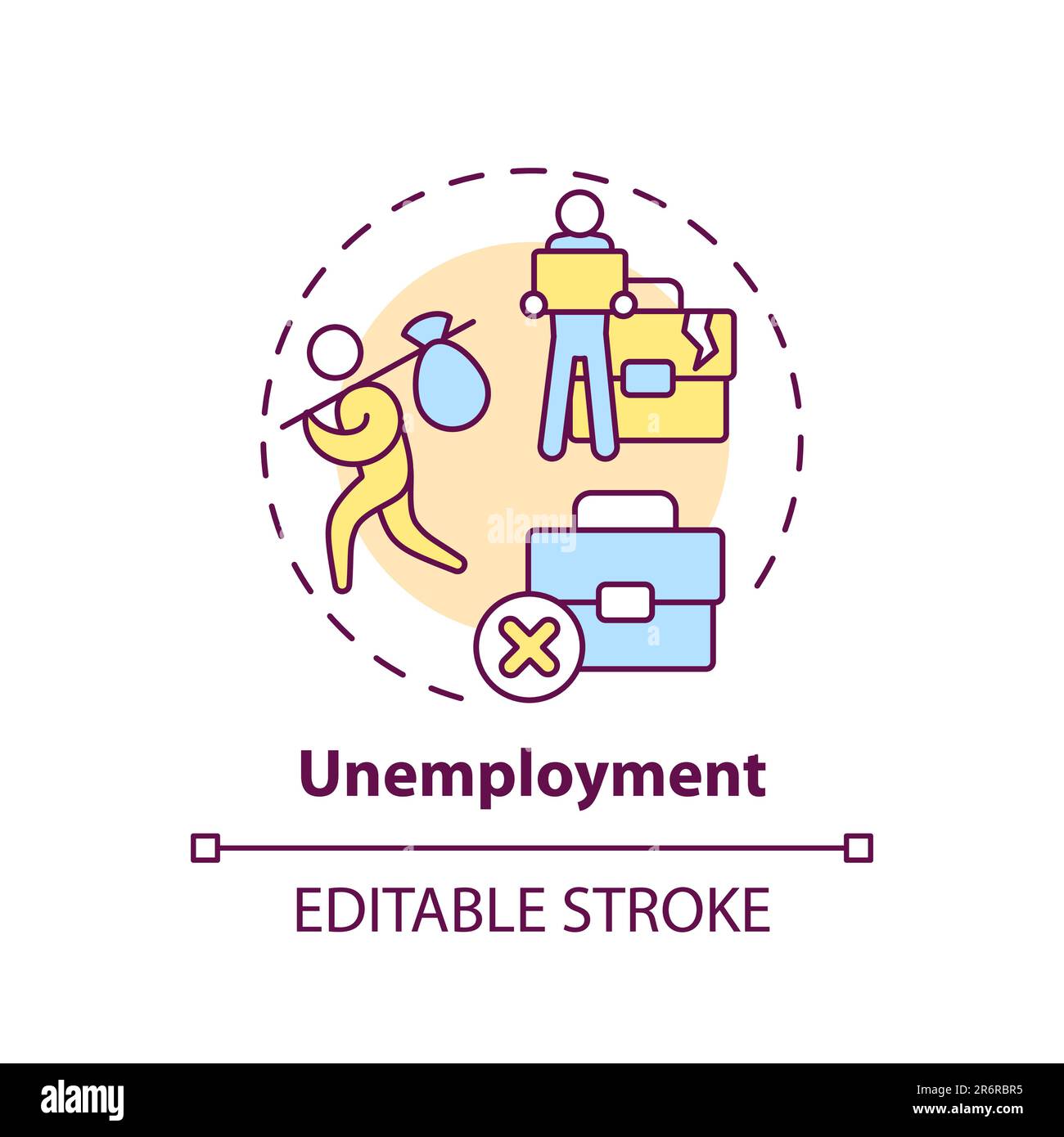 Unemployment concept icon Stock Vector Image & Art - Alamy