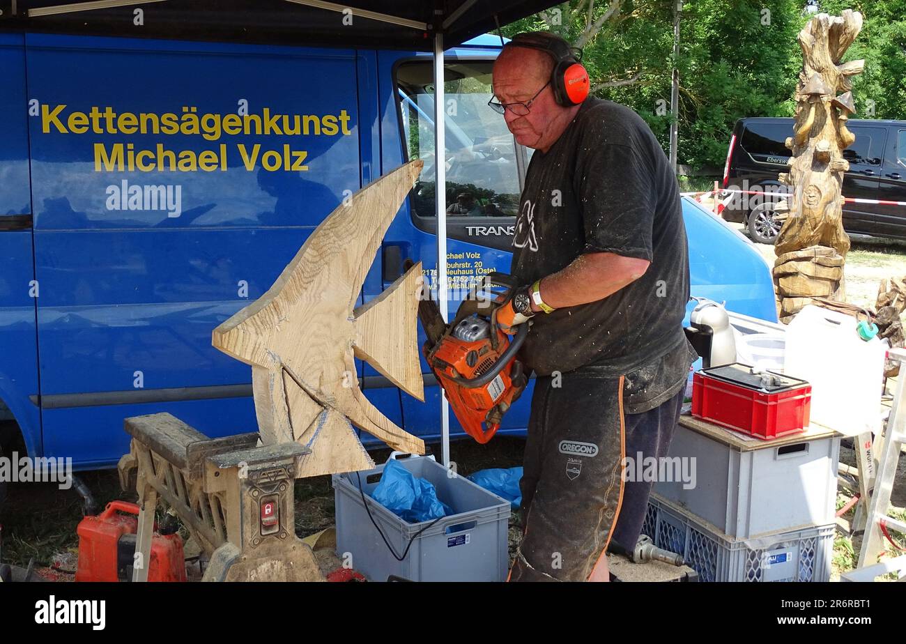 Heinersdorf, Germany. 10th June, 2023. Michael Volz takes part in the ...