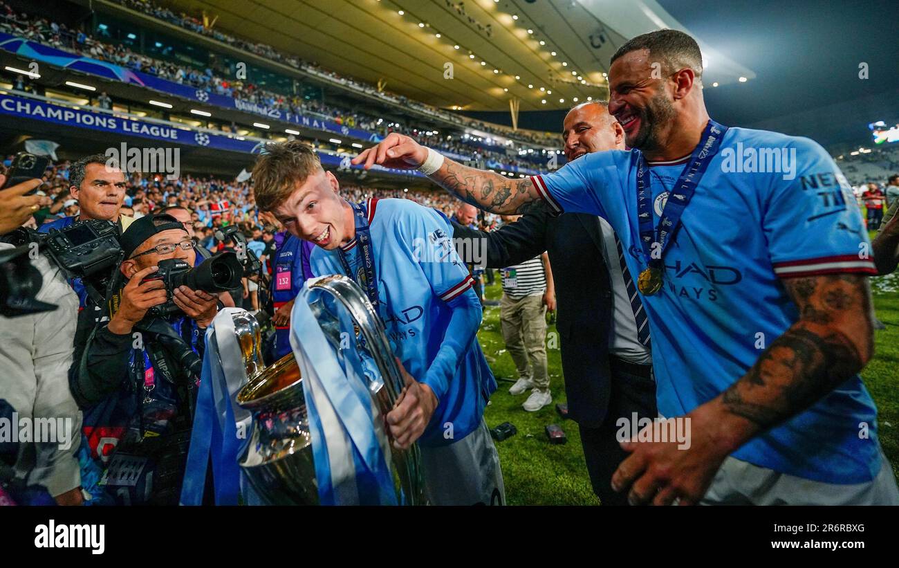 Istanbul, Spain. 10th June, 2023. Kyle Walker and Cole Palmer of ...