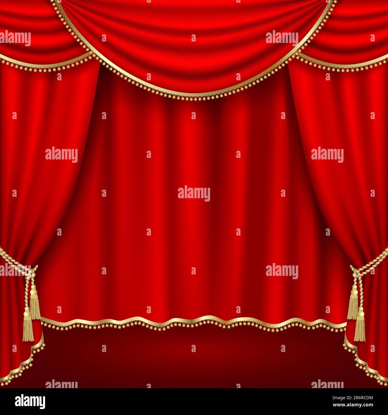 Theater stage with red curtain. Clipping Mask Stock Vector Image & Art ...