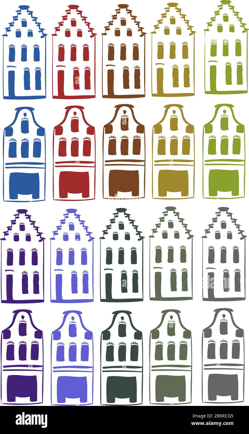 collection of colored houses icons set Stock Vector Image & Art - Alamy