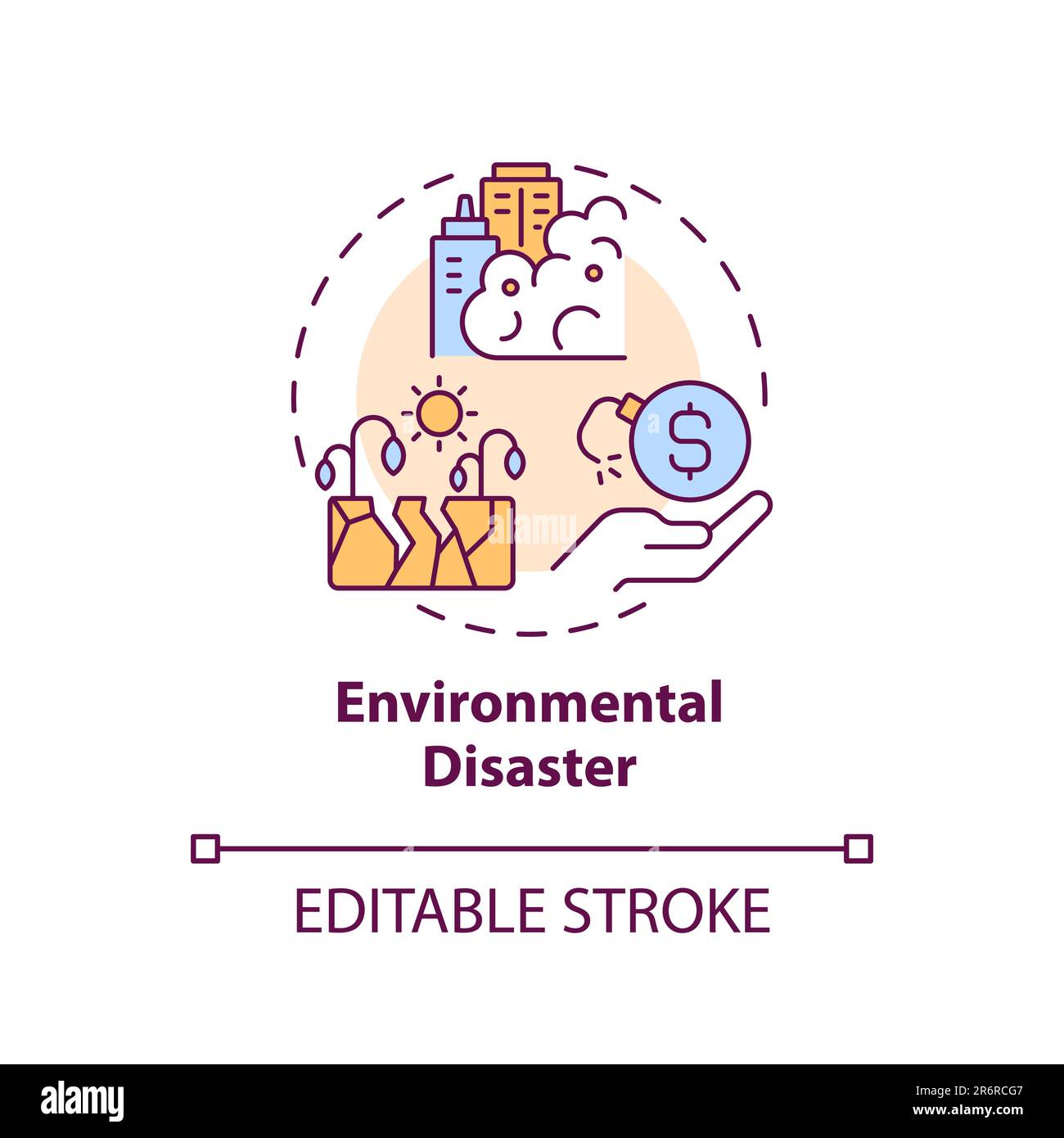 Environmental disaster concept icon Stock Vector Image & Art - Alamy