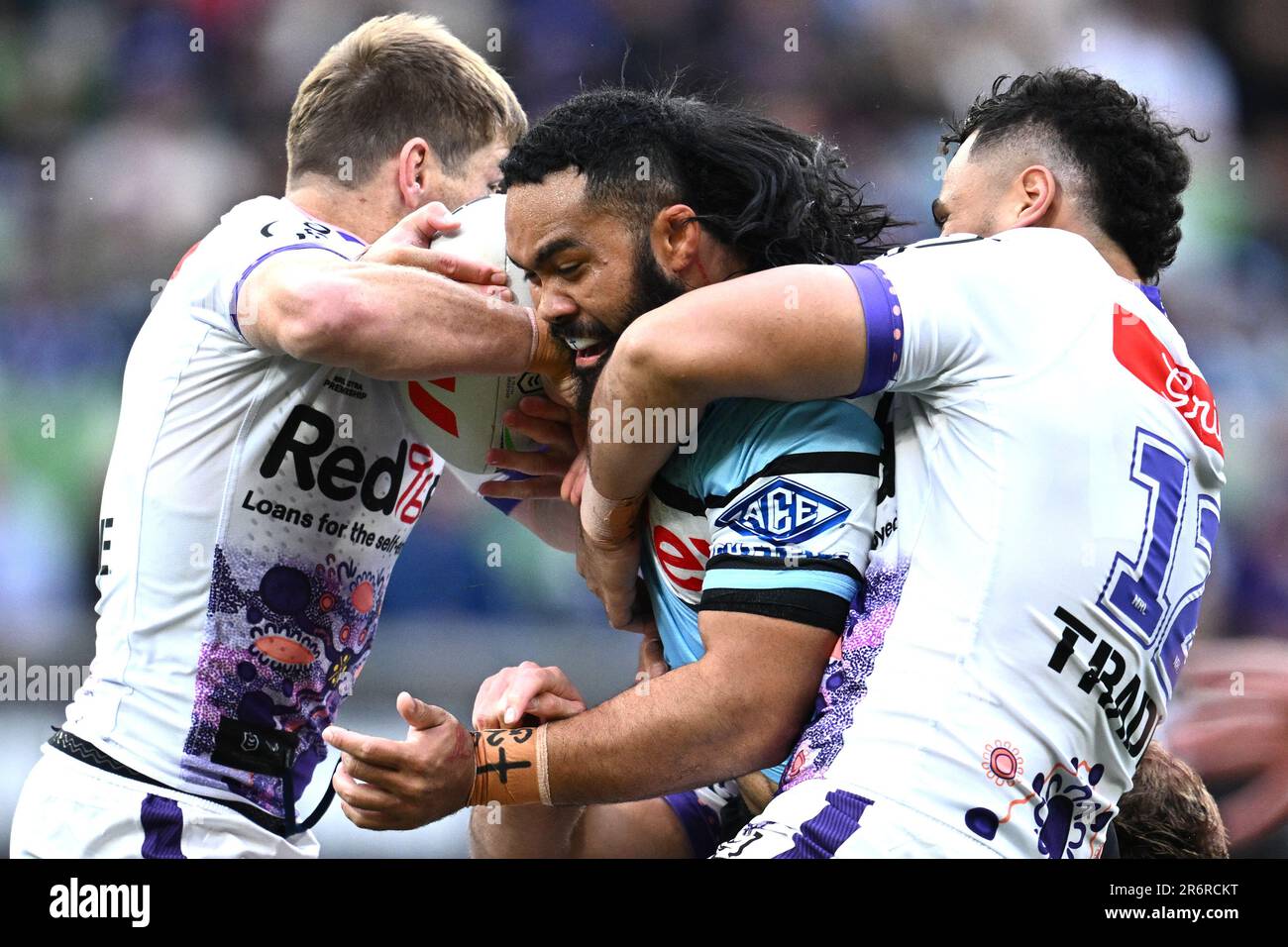 Melbourne, Australia. 11th June, 2023. Siosifa Talakai of the Sharks ...